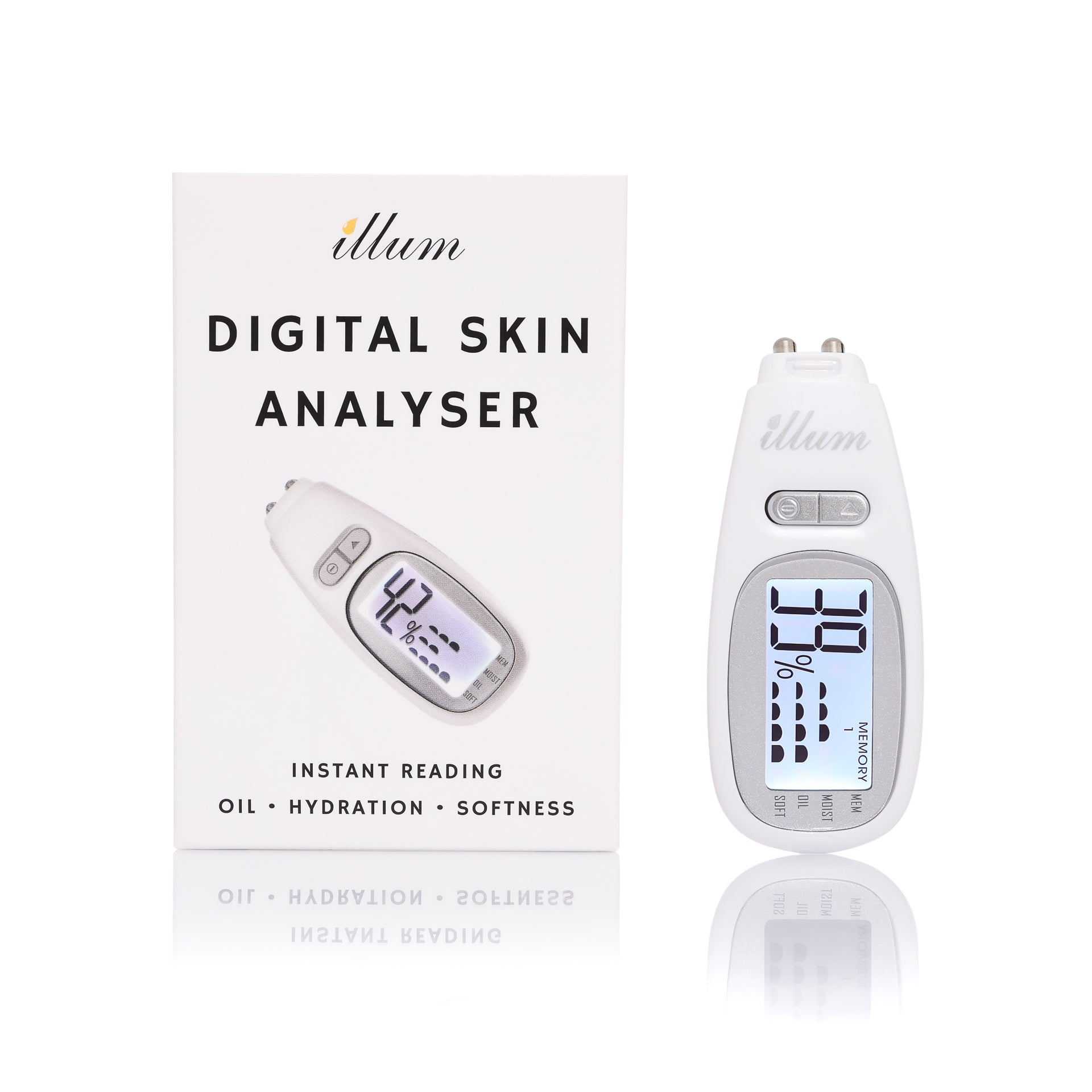 Digital Skin Analyser Handheld - Oil, Moisture & Softness Readings – Illum